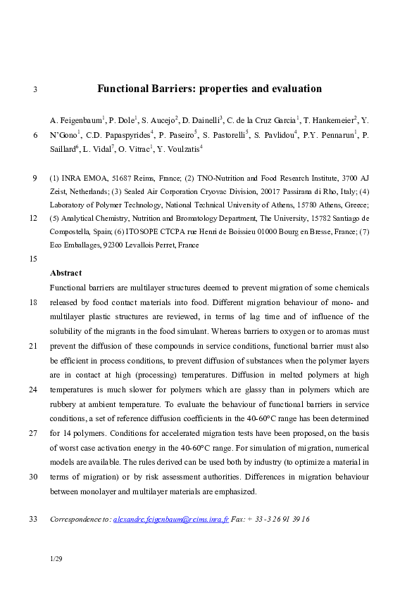 (PDF) Functional Barriers : properties and evaluation 3