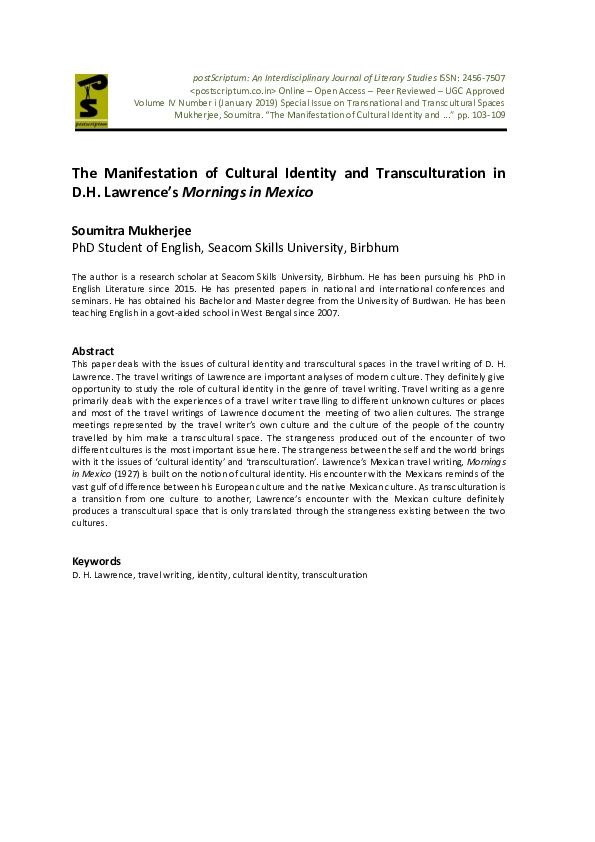 (PDF) The Manifestation of Cultural Identity and Transculturation in D ...