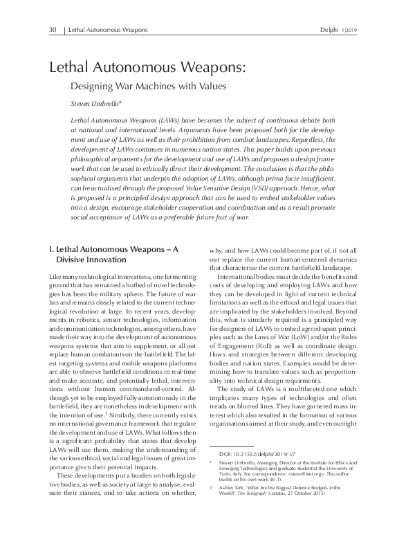 (PDF) Lethal Autonomous Weapons