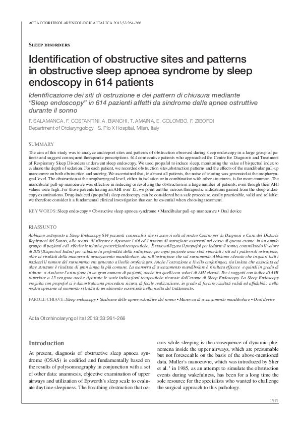 (PDF) Identification of obstructive sites and patterns in obstructive ...