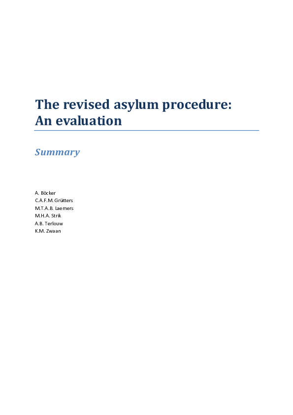 (PDF) The revised asylum procedure: An evaluation