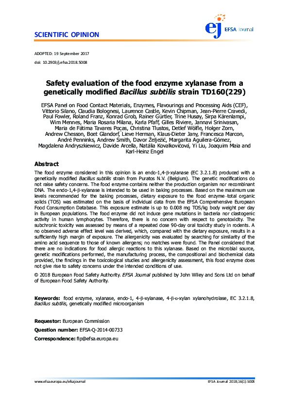 (PDF) Safety evaluation of the food enzyme xylanase from a genetically ...