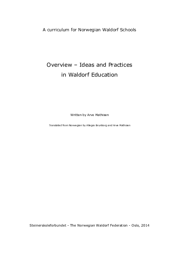 (PDF) A curriculum for Norwegian Waldorf Schools Overview – Ideas and ...