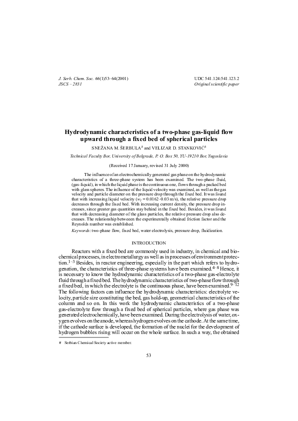 Hydrodynamic characteristics of a two-phase gas-liquid flow upward ...