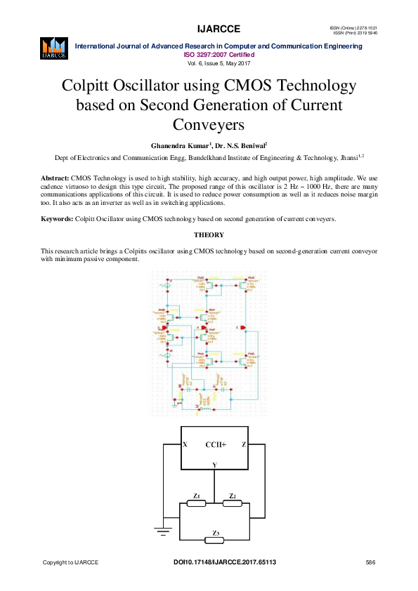 (PDF) Colpitt Oscillator using CMOS Technology based on Second ...