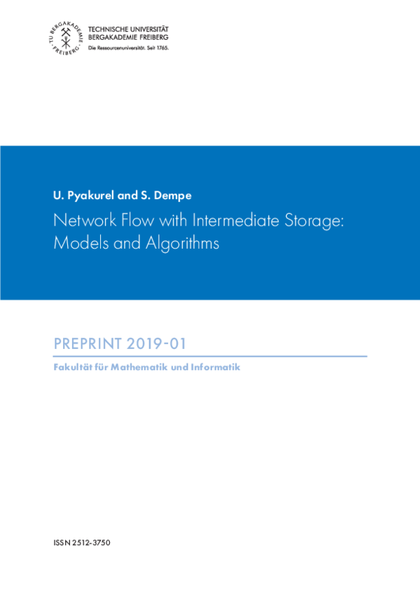 Pdf Network Flow With Intermediate Storage Models And Algorithms