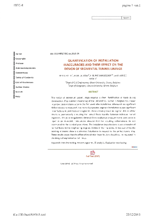 Pdf Quantification Of Installation Inaccuracies And Their Effect On The Design Of Segmental
