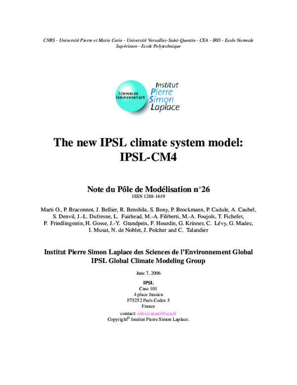(PDF) The new IPSL climate system model: IPSL-CM4