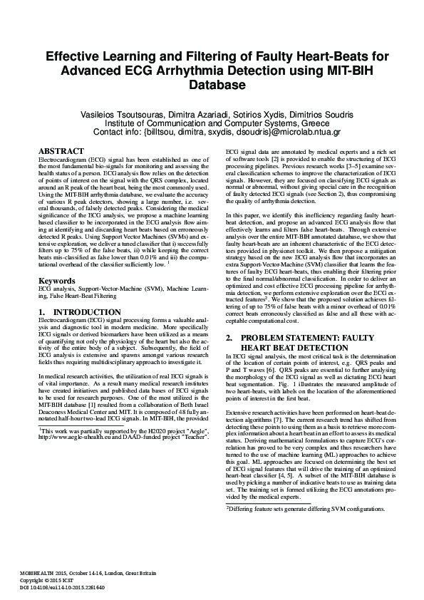 (PDF) Effective Learning and Filtering of Faulty Heart-Beats for ...