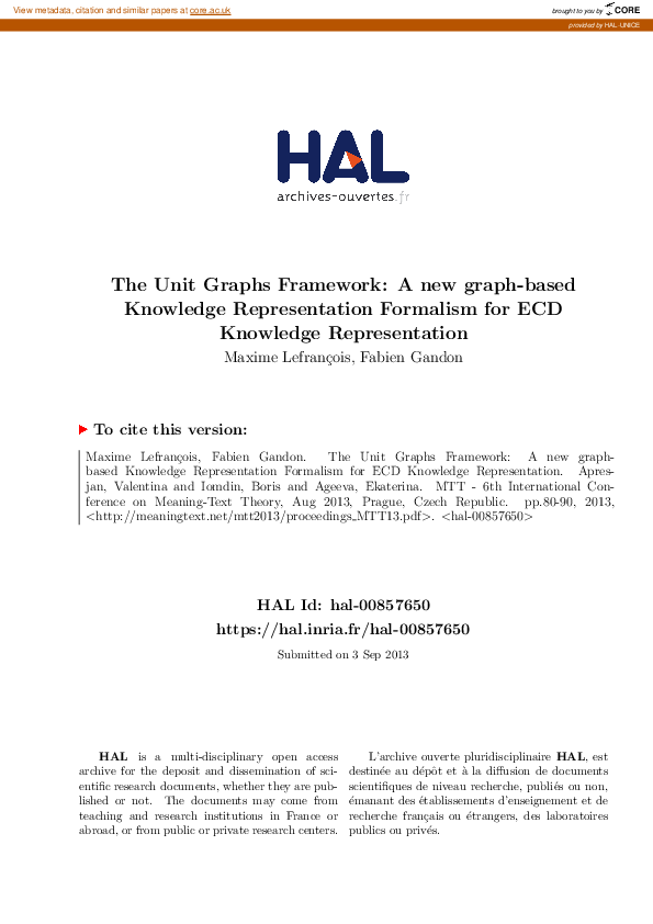 (PDF) The Unit Graphs Framework: A new graph-based Knowledge Representation Formalism for ECD ...