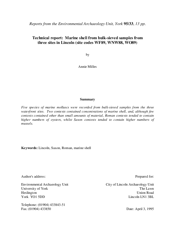 (PDF) Technical report: Marine shell from bulk-sieved samples from ...