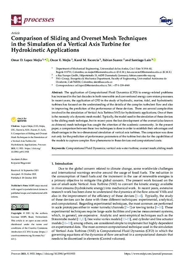 (PDF) Comparison of Sliding and Overset Mesh Techniques in the ...