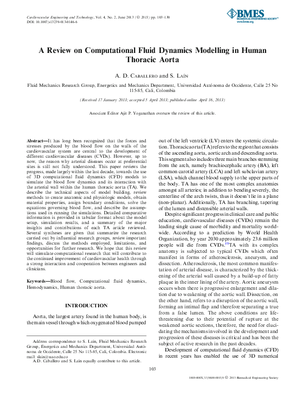 Pdf A Review On Computational Fluid Dynamics Modelling In Human