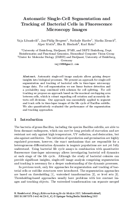 (PDF) Automatic Single-Cell Segmentation and Tracking of Bacterial Cells in Fluorescence ...