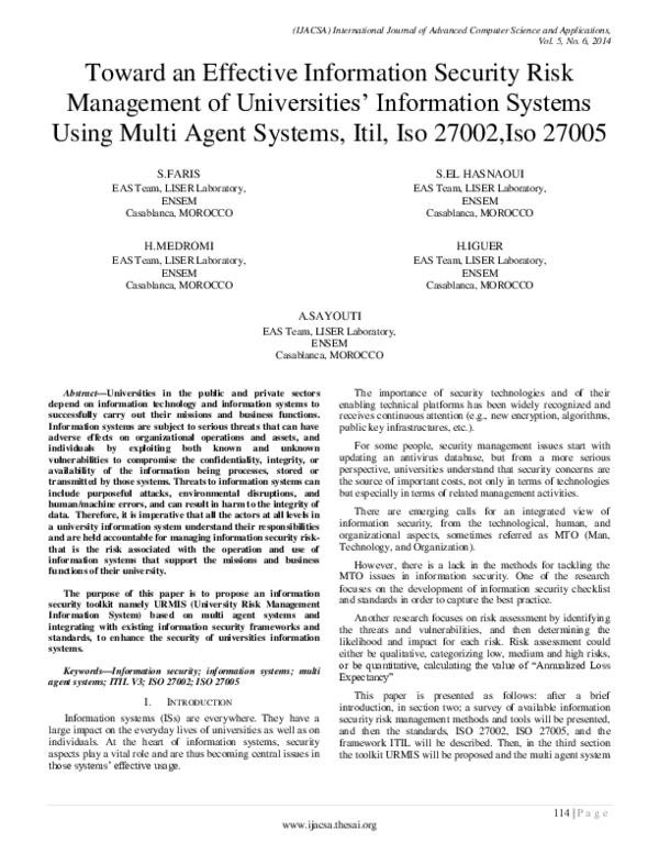 (PDF) Toward an Effective Information Security Risk Management of ...