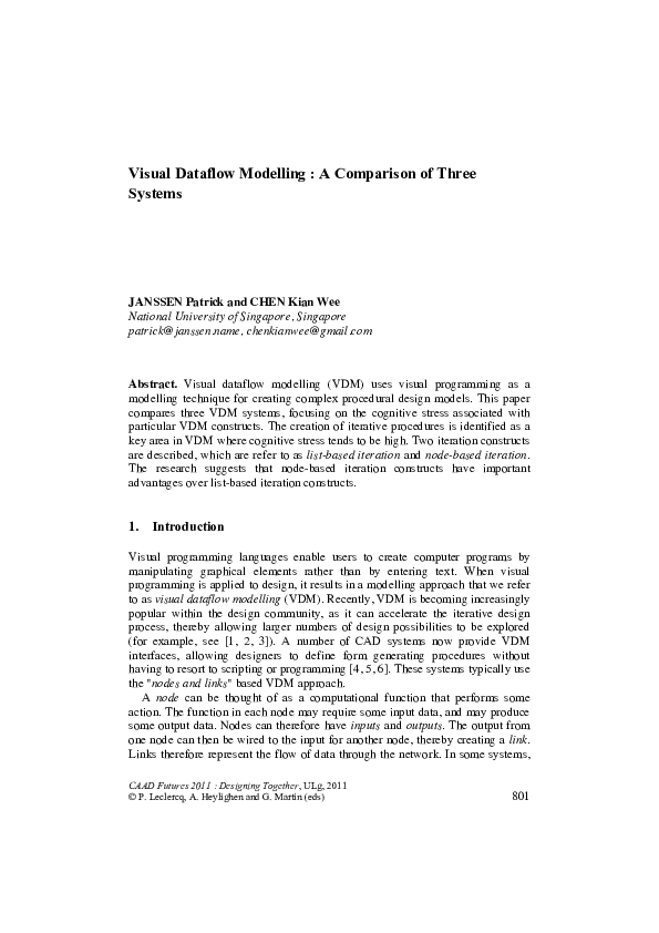 Pdf Visual Dataflow Modelling A Comparison Of Three Systems