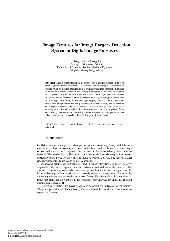 (PDF) Image Features for Image Forgery Detection System in Digital ...