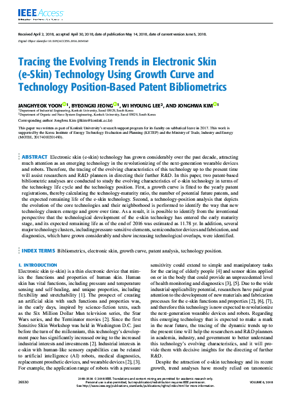 (PDF) Tracing the Evolving Trends in Electronic Skin (e-Skin ...