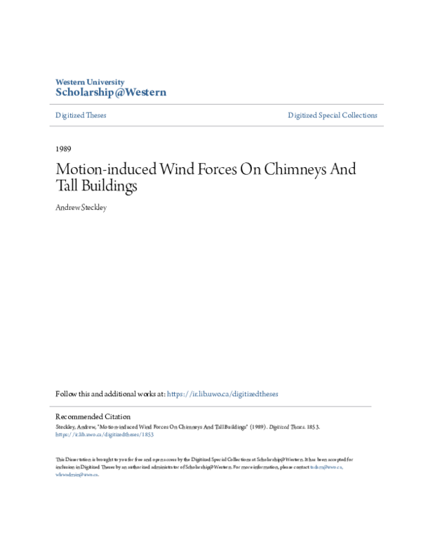 (PDF) Motion-induced Wind Forces On Chimneys And Tall Buildings