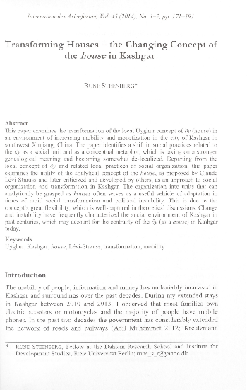 (PDF) Transforming Houses - the Changing Concept of the House in Kashgar