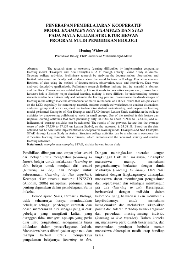 (PDF) Penerapan pembelajaran kooperatif model example non example untuk ...