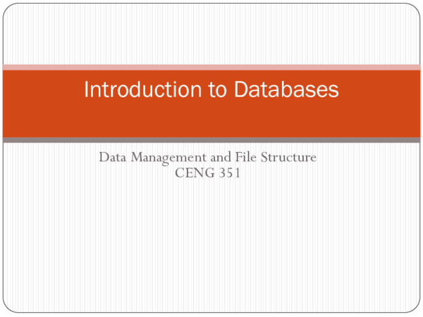 (PDF) Introduction to databases