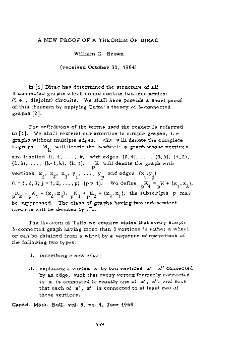 (PDF) A new proof of a theorem of Dirac