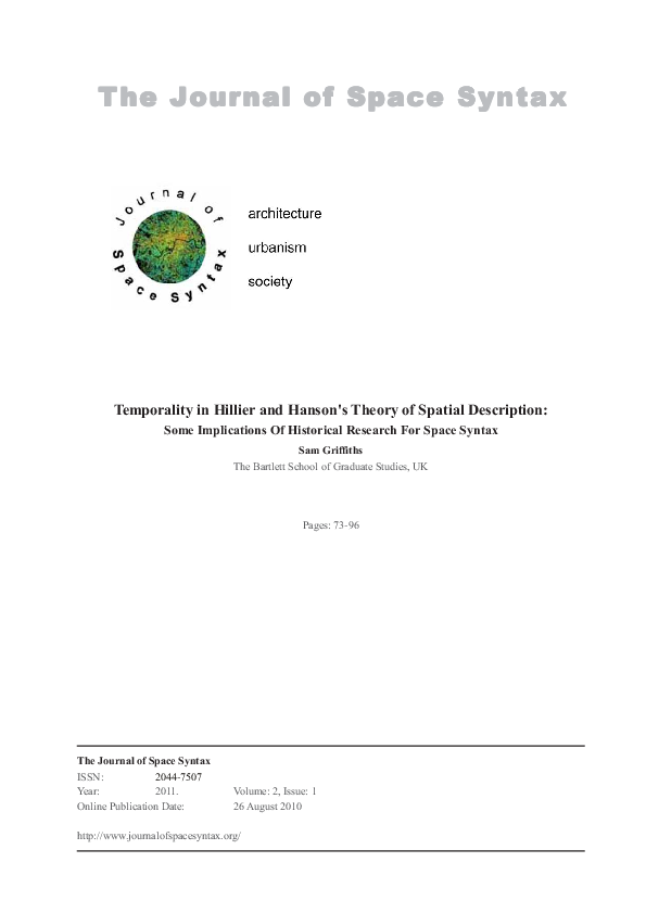 (PDF) Temporality in Hillier and Hanson's Theory of Spatial Description ...
