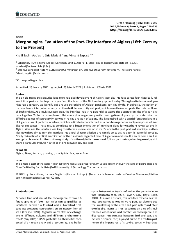 (PDF) Morphological Evolution of the Port‐City Interface of Algiers ...