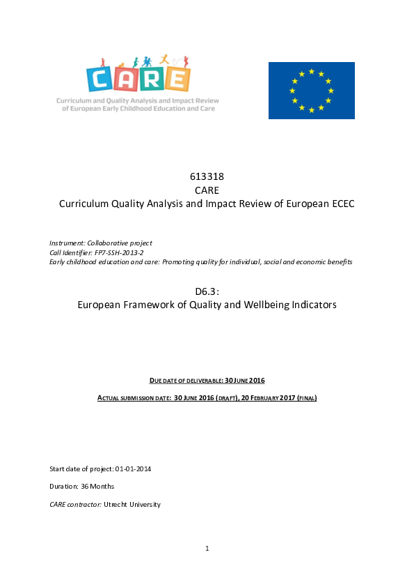 (PDF) Curriculum Quality Analysis and Impact Review of European ECEC