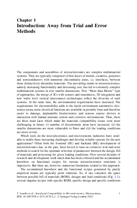 (PDF) Introduction: Away from Trial and Error Methods