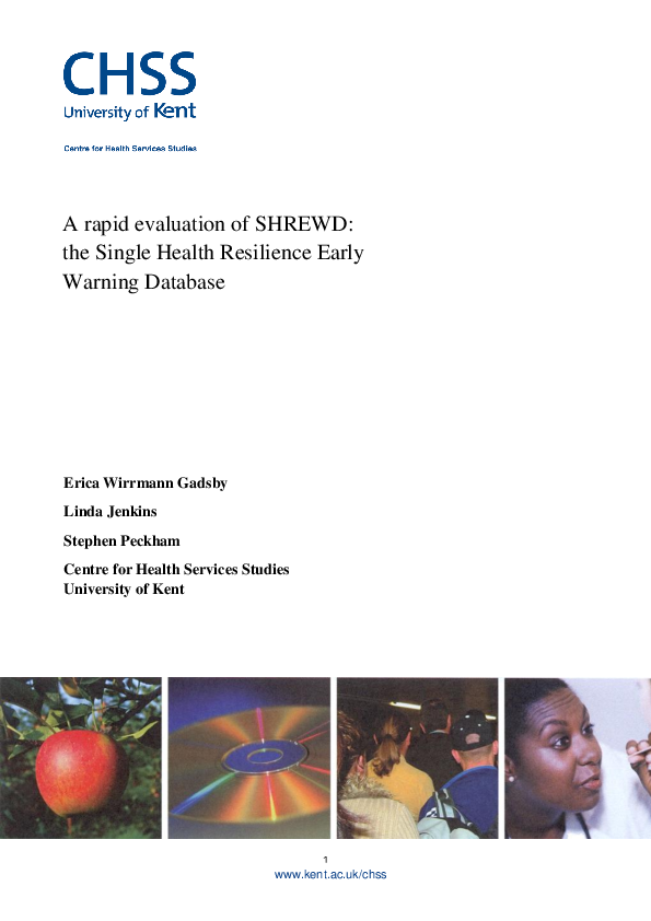 (PDF) A rapid evaluation of SHREWD: the Single Health Resilience Early ...