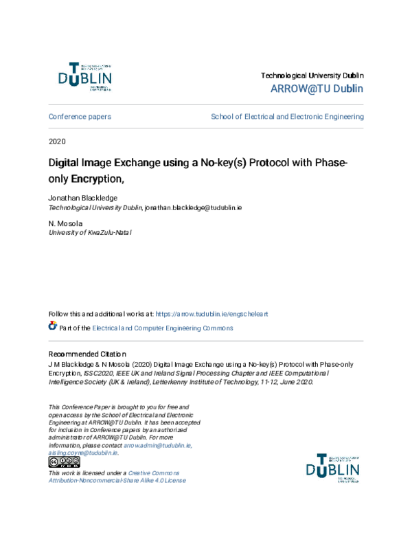 (PDF) Digital Image Exchange using a No-key(s) Protocol with Phase-only ...