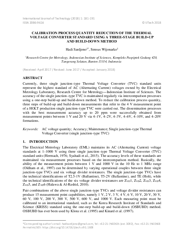 (PDF) Calibration Process Quantity Reduction of the Thermal Voltage ...