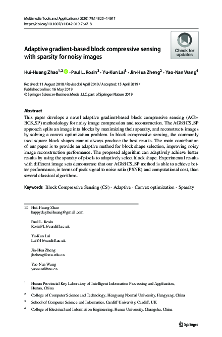 (PDF) Adaptive Block Compression for Noisy Images