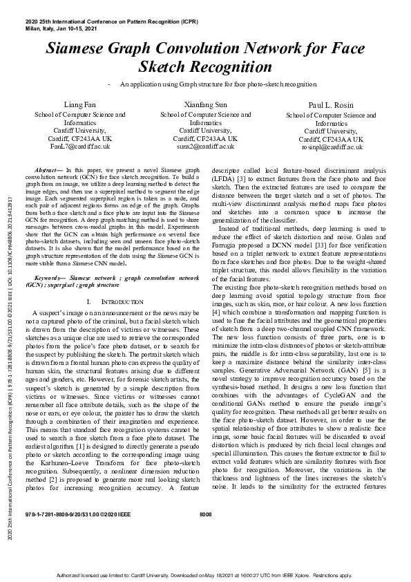 (PDF) Siamese Graph Convolution Network for Face Sketch Recognition: An application using Graph ...