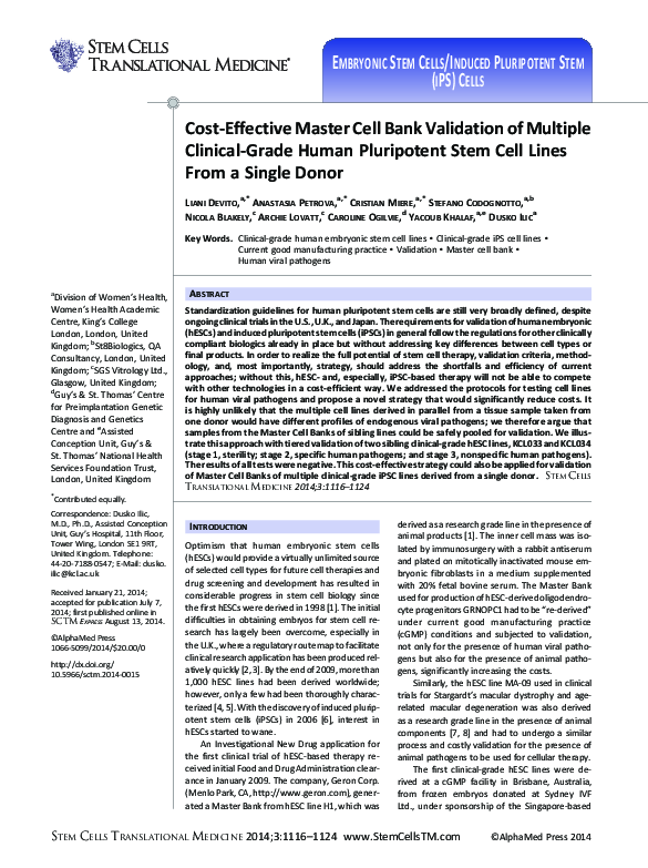 (PDF) Cost-effective master cell bank validation of multiple clinical ...