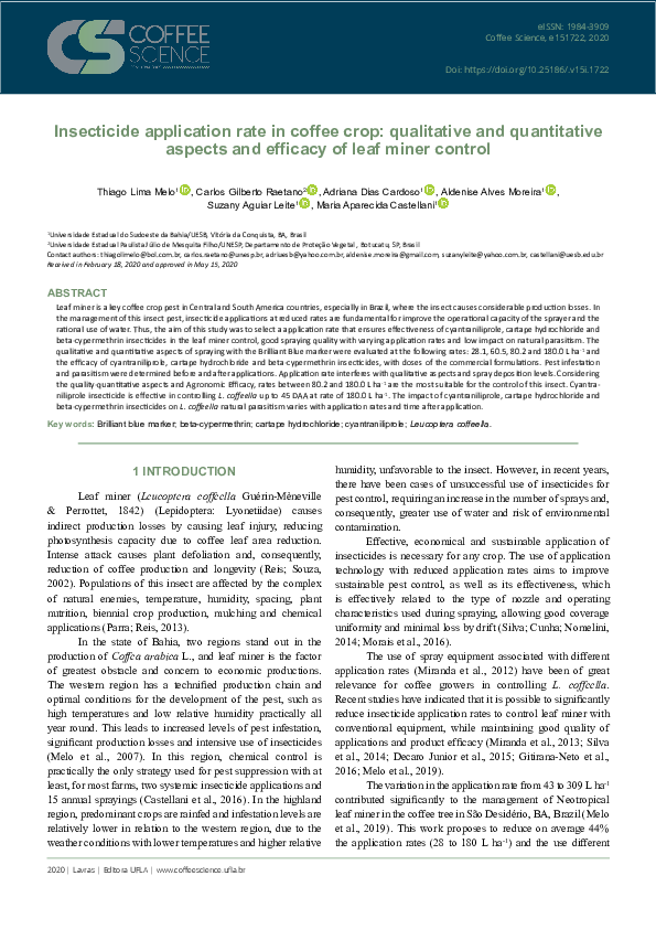 (PDF) Insecticide application rate in coffee crop: qualitative and ...