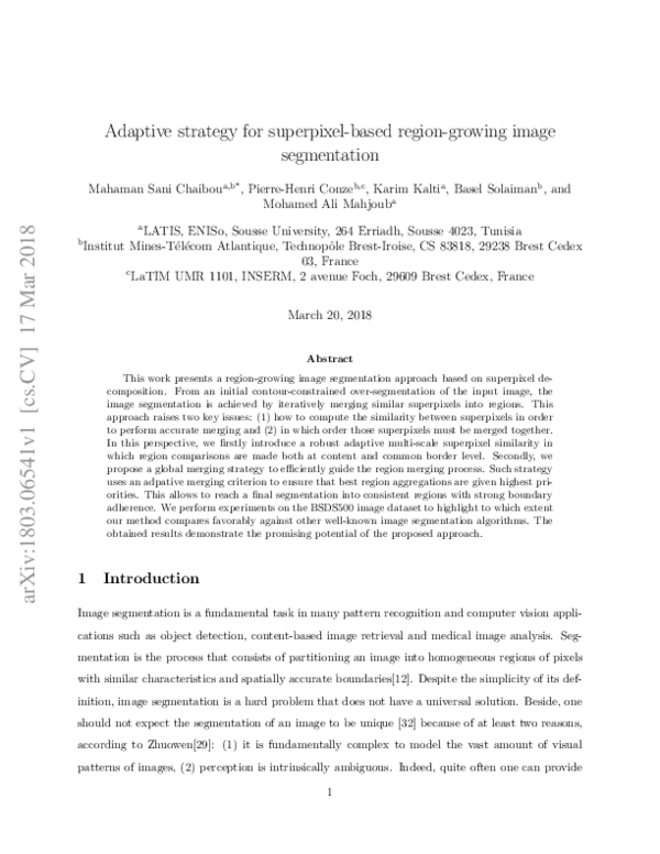 (PDF) Adaptive strategy for superpixel-based region-growing image ...