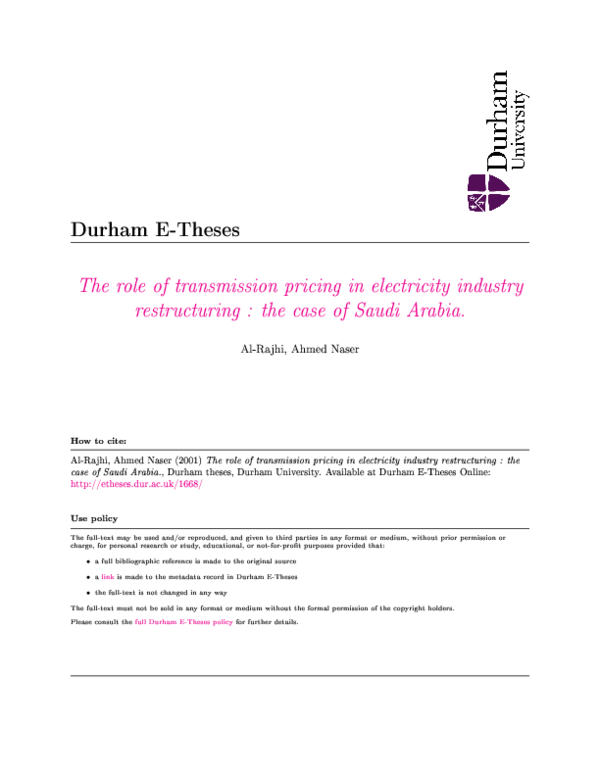 (PDF) The role of transmission pricing in electricity industry ...