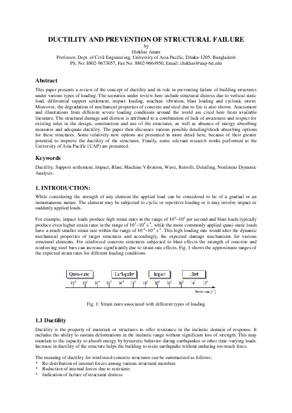 (PDF) Ductility and Prevention of Structural Failure