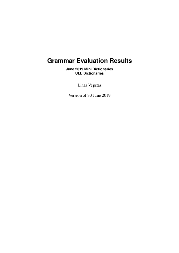 (PDF) Grammar Evaluation Results
