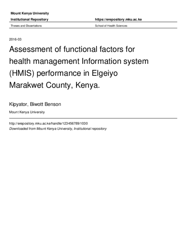 (PDF) Assessment of organizational factors for health management ...