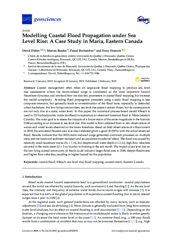 (PDF) Modelling Coastal Flood Propagation under Sea Level Rise: A Case ...