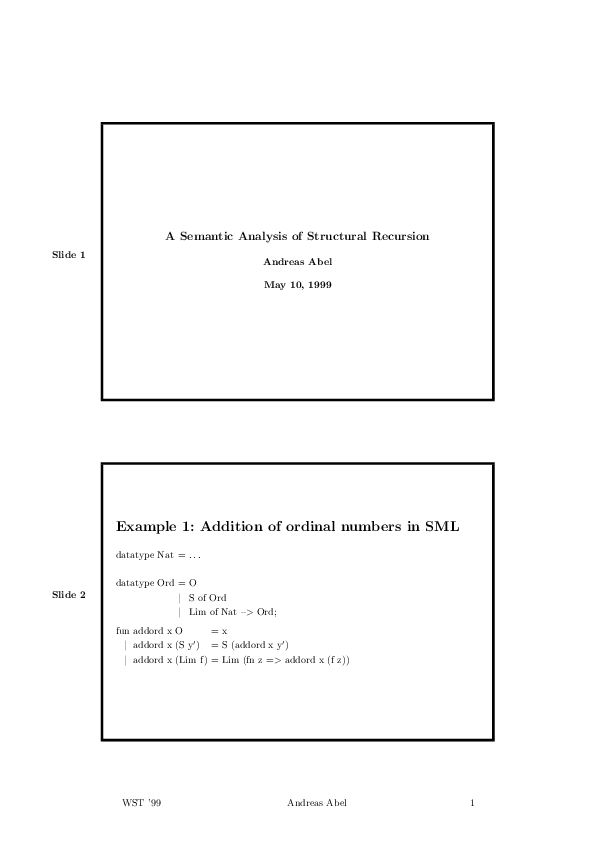 (PDF) A semantical analysis of structural recursion | Andreas Abel - Academia.edu