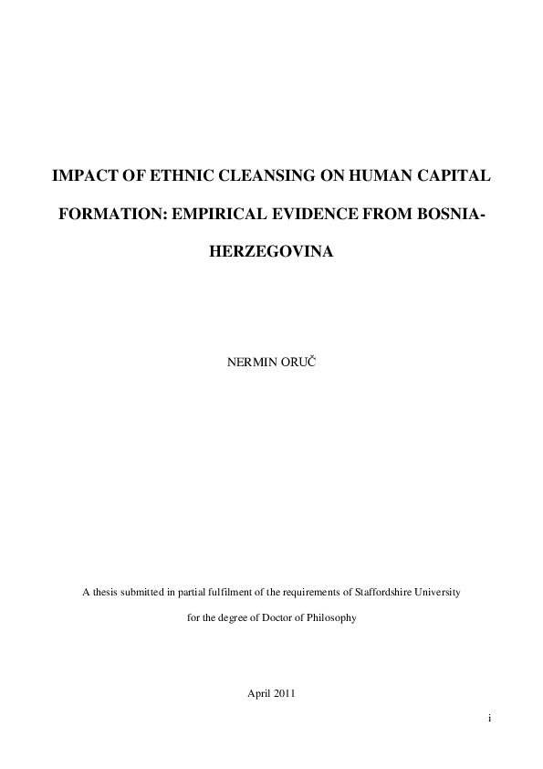 (PDF) Impact of Ethnic Cleansing on Human Capital Formation: Empirical ...