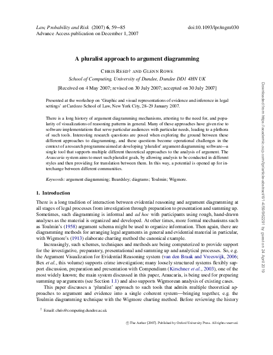 (PDF) A pluralist approach to argument diagramming