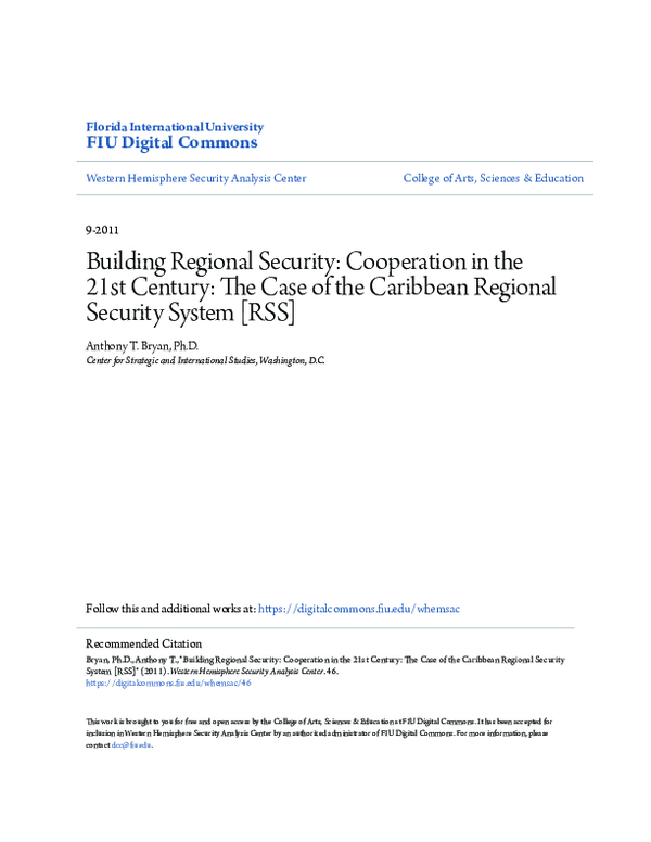 (PDF) Building Regional Security: Cooperation in the 21st Century: The ...