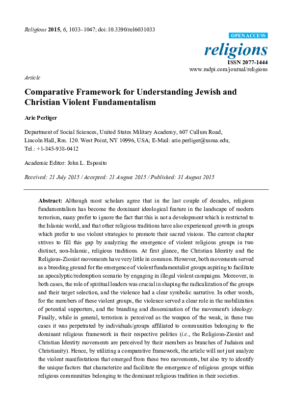 (PDF) Comparative Framework for Understanding Jewish and Christian ...