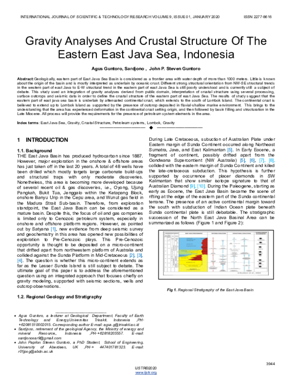 (PDF) Gravity Analyses And Crustal Structure Of The Eastern East Java ...